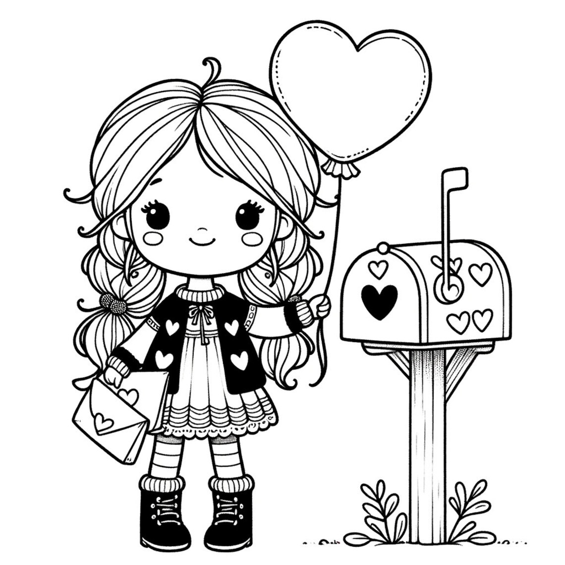5 Valentines Day Coloring Pages, 5 Cute Love Coloring Pages, Cute Kids ...