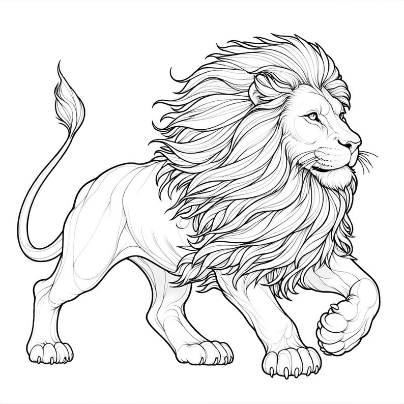 20 Lion Coloring Pages, Adult Lion Coloring Page, Cool Animal Coloring ...