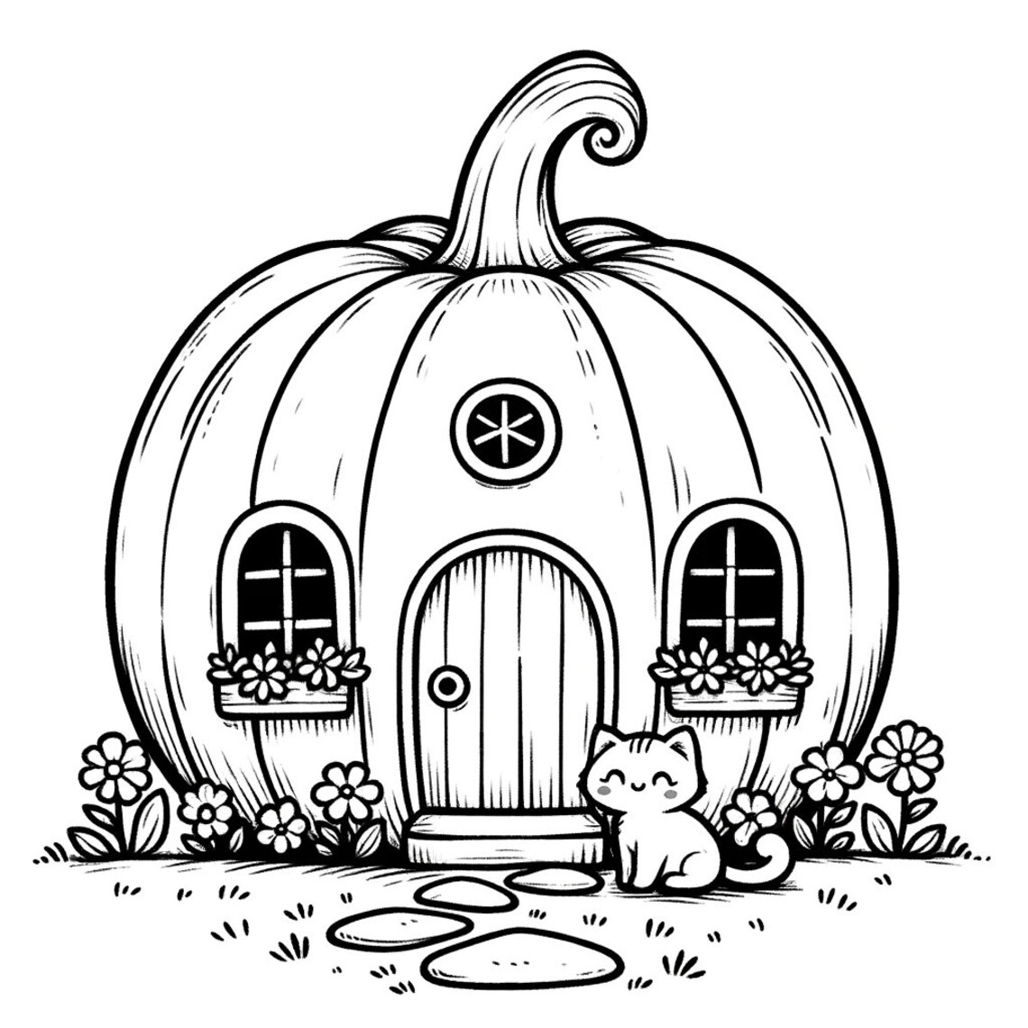 5 Cute Halloween Theme Coloring Pages, Halloween Coloring, Pumpkin ...