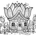 20 Flower House Coloring Pages, Flower Houses, Fairy Flower Houses ...