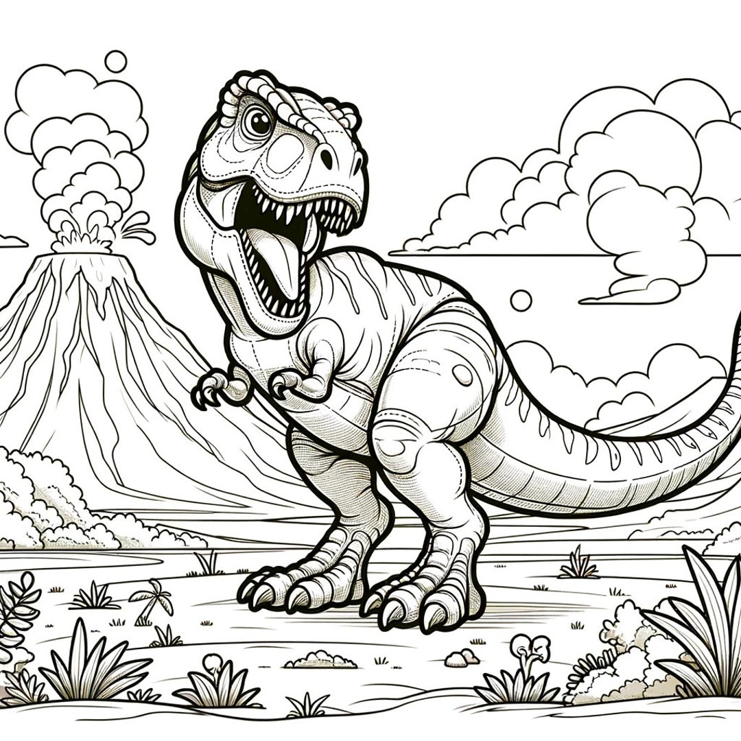 20 Dinosaur Coloring Pages, 20 Dino Packs, Cool Dinosaur Coloring Pack ...