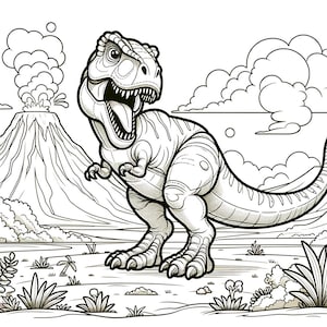 20 Dinosaur Coloring Pages, 20 Dino Packs, Cool Dinosaur Coloring Pack ...