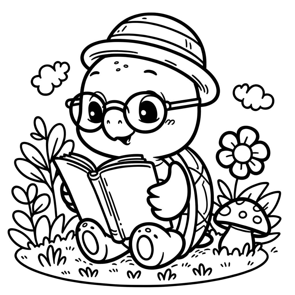 5 Turtle Coloring Page, Animal Coloring Page, Cut Kids Turtle Coloring ...