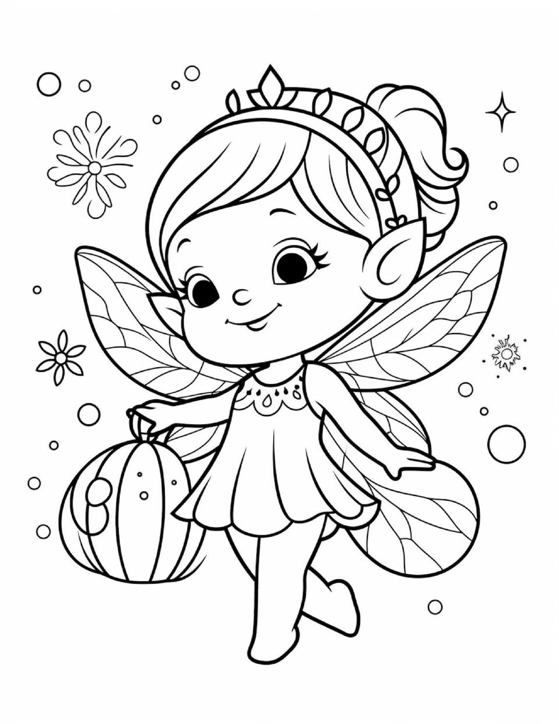 5 Fairy Coloring Pages, Enchanted Fairy Coloring Page, Fantasy Fairy ...