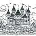 5 Castle Coloring Pages, Fantasy Castle Coloring, Adult Coloring, Kids ...