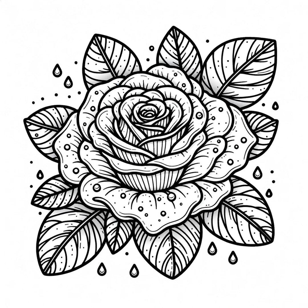 5 Rose Coloring Pages, Valentines Day Coloring, Flower Coloring Page ...