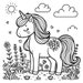 5 Cute Enchanted Unicorn Coloring Pages, Mystical Animal Coloring ...