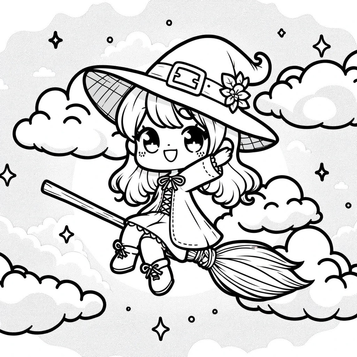 10 Witch Coloring Pages, Cute Witch Coloring Pages, Pretty Witch ...
