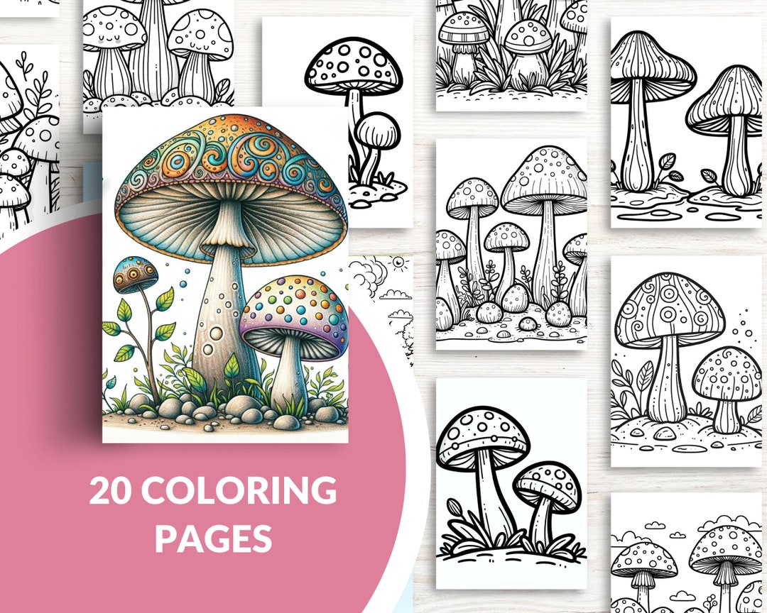 20 Blooming Mushroom Coloring Pages, Mushroom Coloring, Stress Relief ...