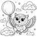 5 Owl Coloring Page, Whimsical Owl, Owl Art, Animal Coloring, Fantasy ...