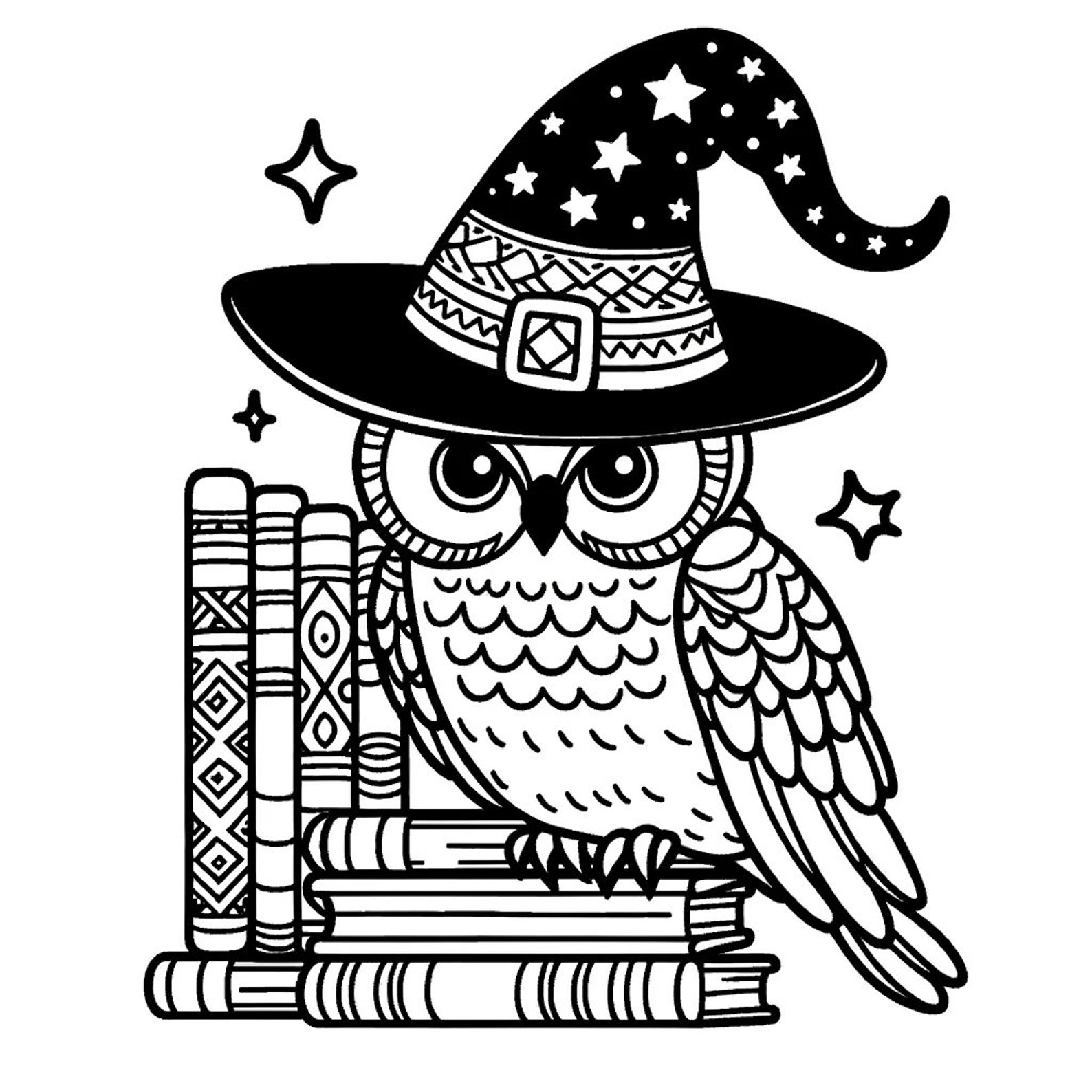 5 Owl Coloring Page, Whimsical Owl, Owl Art, Animal Coloring, Fantasy ...