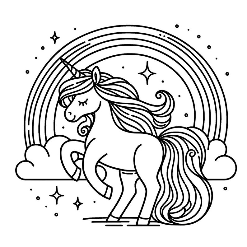 30 Cute Enchanted Unicorn Coloring Pages, Mystical Animal Coloring ...
