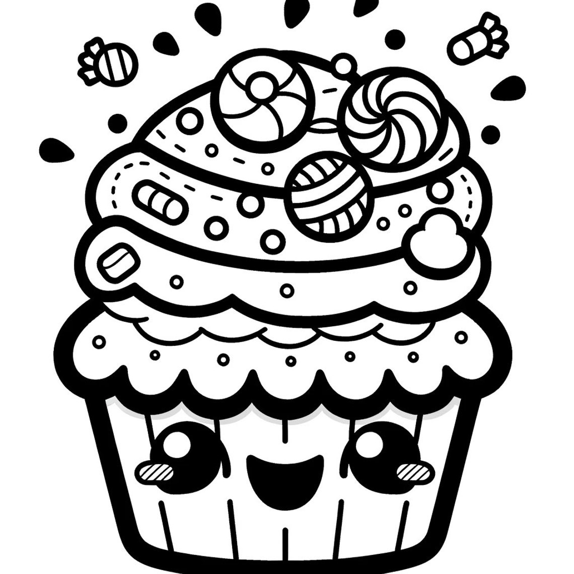 5 Cute Cupcake Coloring Pages, Cupcake Coloring Pages, Cake Coloring ...