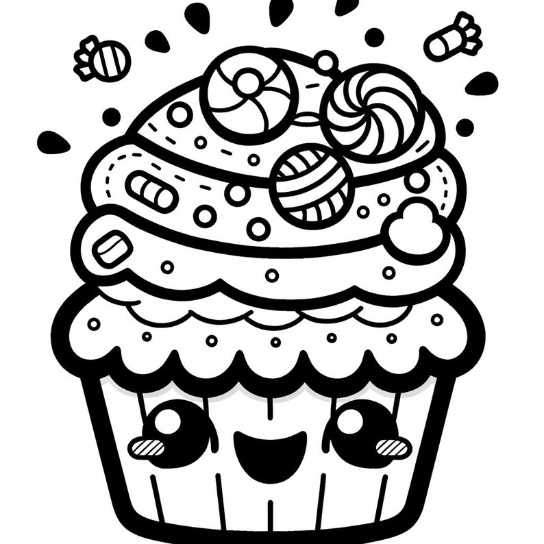 5 Cute Cupcake Coloring Pages, Cupcake Coloring Pages, Cake Coloring ...