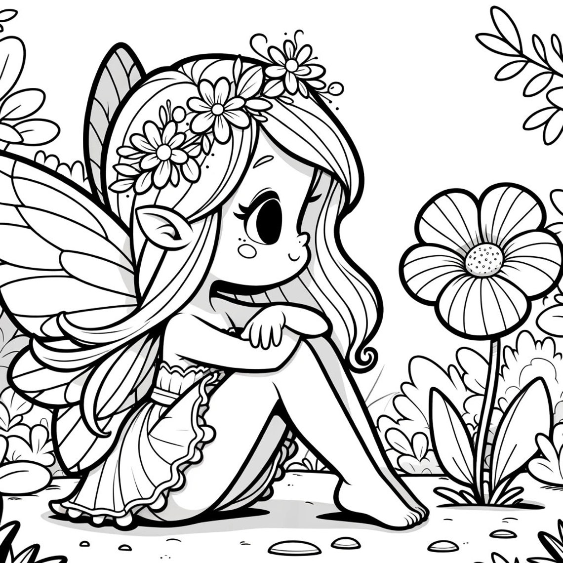 5 Fairy Coloring Pages, Enchanted Fairy Coloring Page, Fantasy Fairy ...