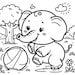 5 Cute Elephant Coloring Page - Kids Animal Coloring Page, Elephant ...