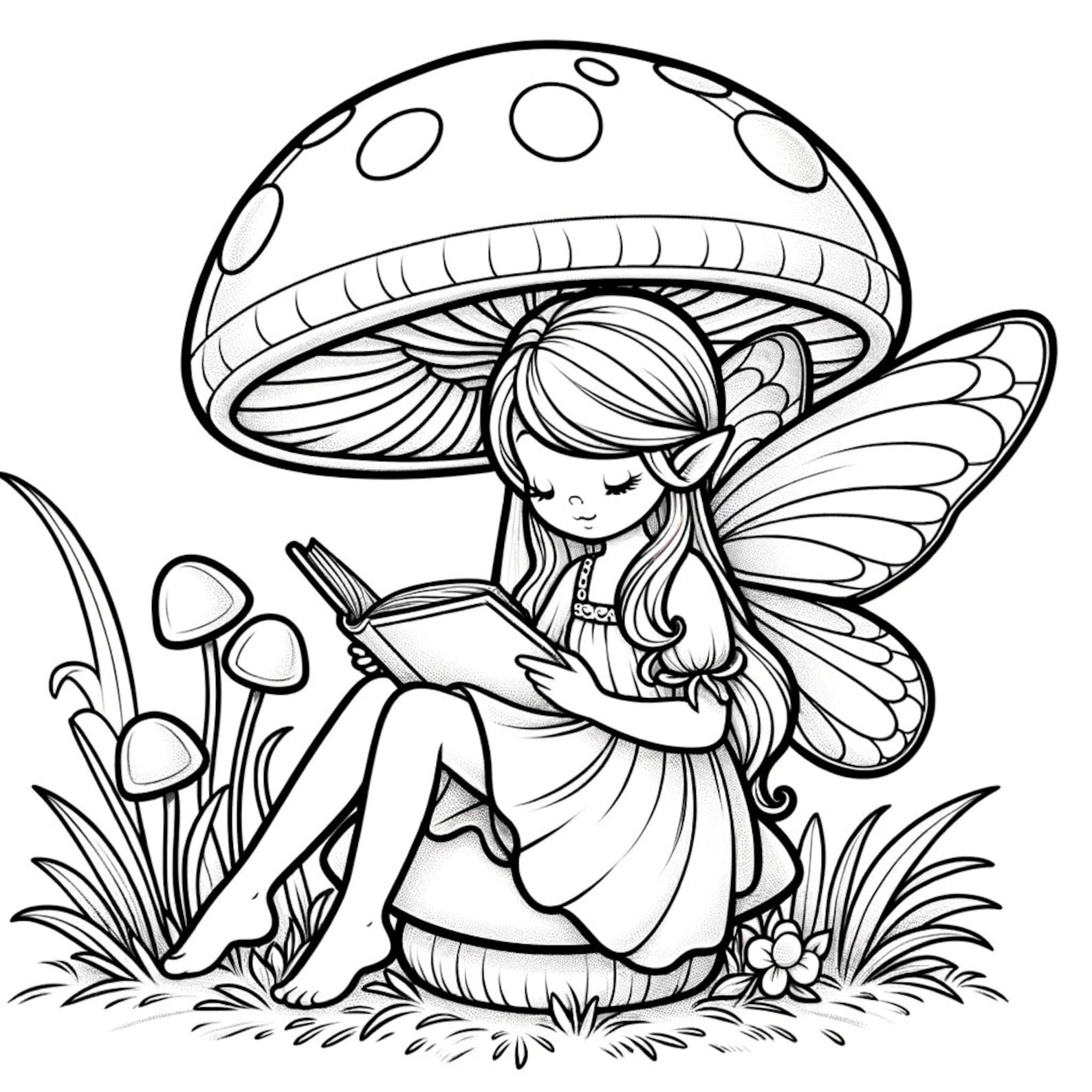 20 Fairy Coloring Pages, Enchanted Fairy Coloring Page, Fantasy Fairy ...