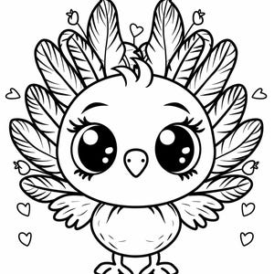 40 Thanksgiving Coloring, Thanksgiving Coloring Pack, Food Coloring ...