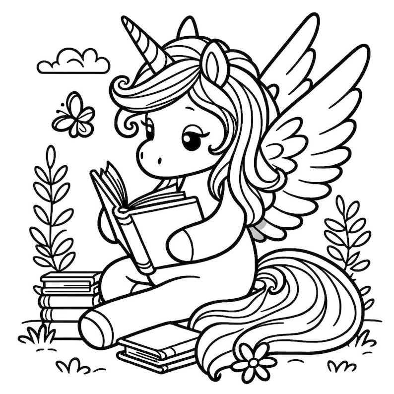 20 Cute Enchanted Unicorn Coloring Pages, Mystical Animal Coloring ...