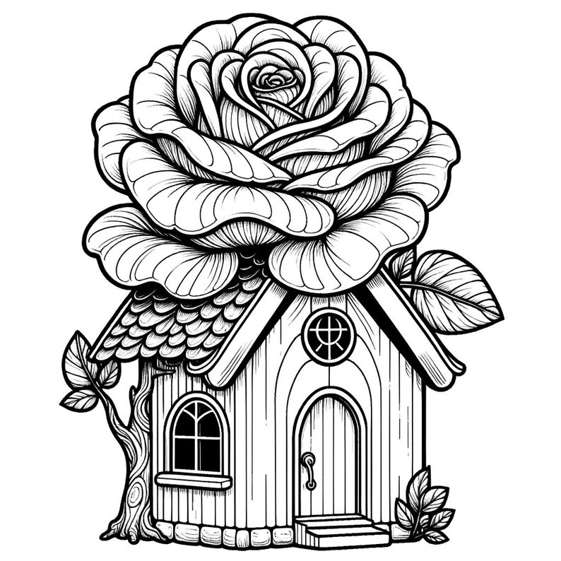 20 Flower House Coloring Pages, Flower Houses, Fairy Flower Houses ...