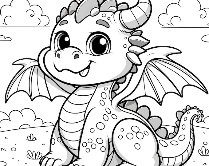 Cute Baby Dragon Coloring Pages 10 Printable Designs for Kids - Etsy Canada