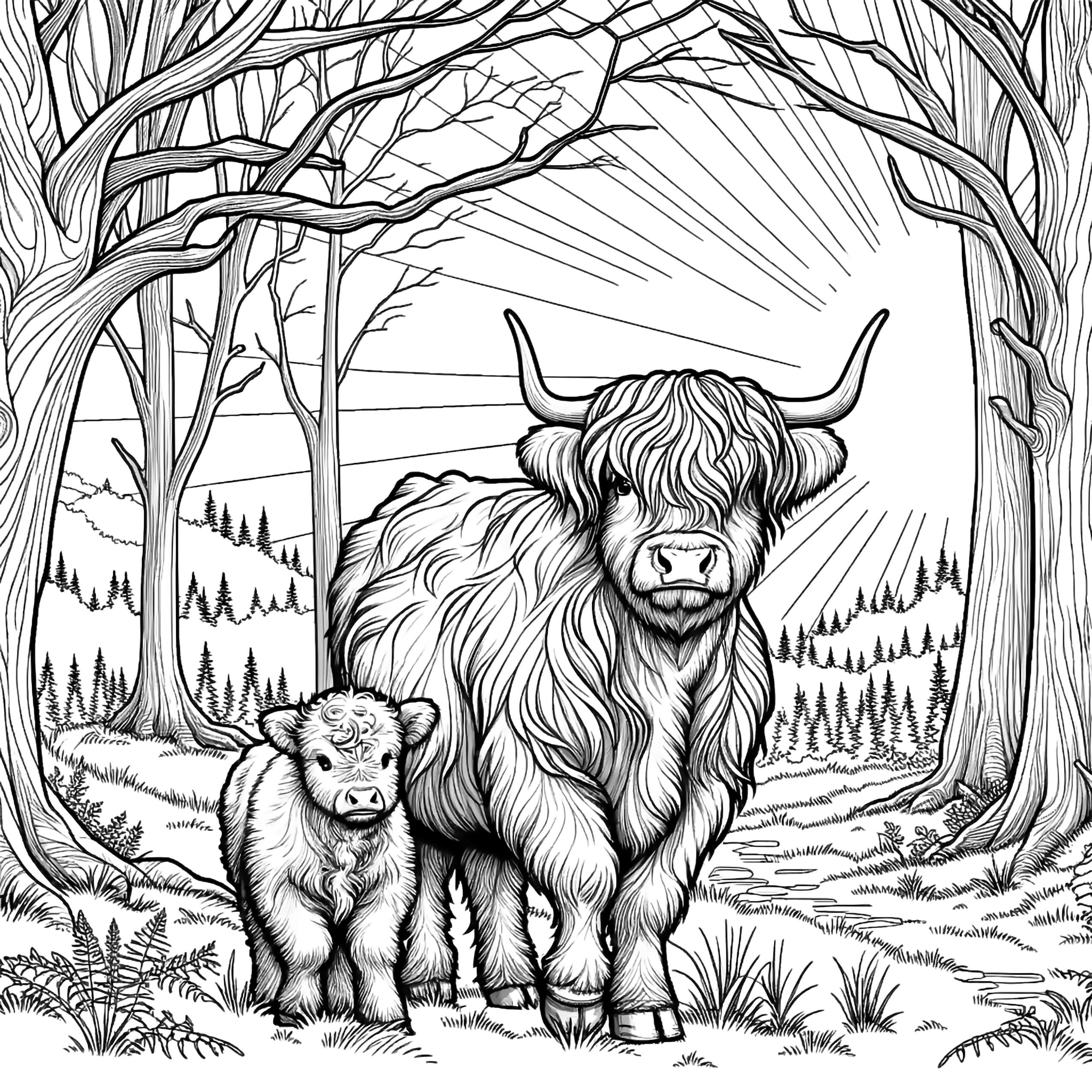 5 Highland Cow Coloring Pages, Cow Coloring Pages, Highland Cows, Cute ...