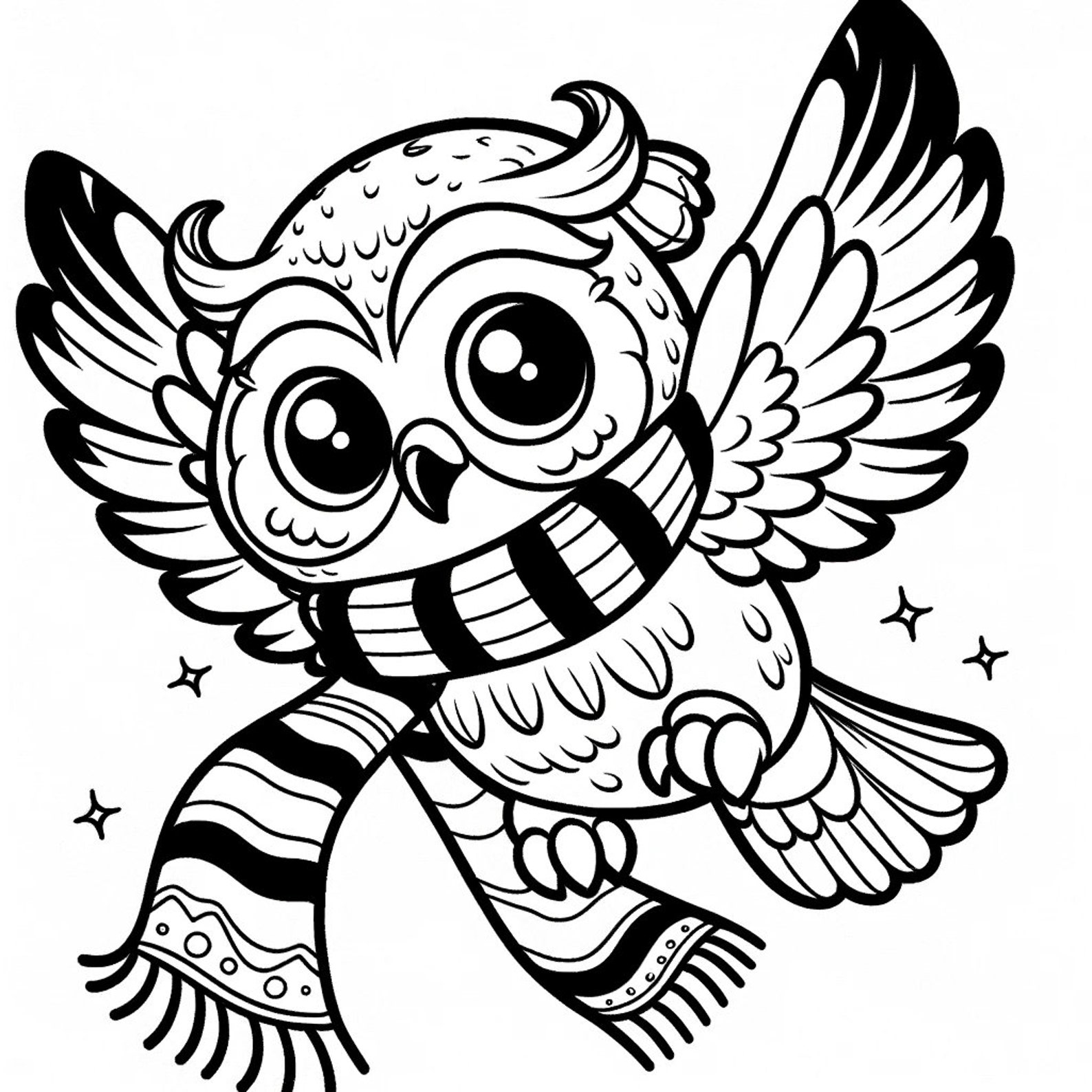 5 Owl Coloring Page, Whimsical Owl, Owl Art, Animal Coloring, Fantasy ...