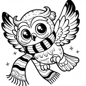 5 Owl Coloring Page, Whimsical Owl, Owl Art, Animal Coloring, Fantasy ...