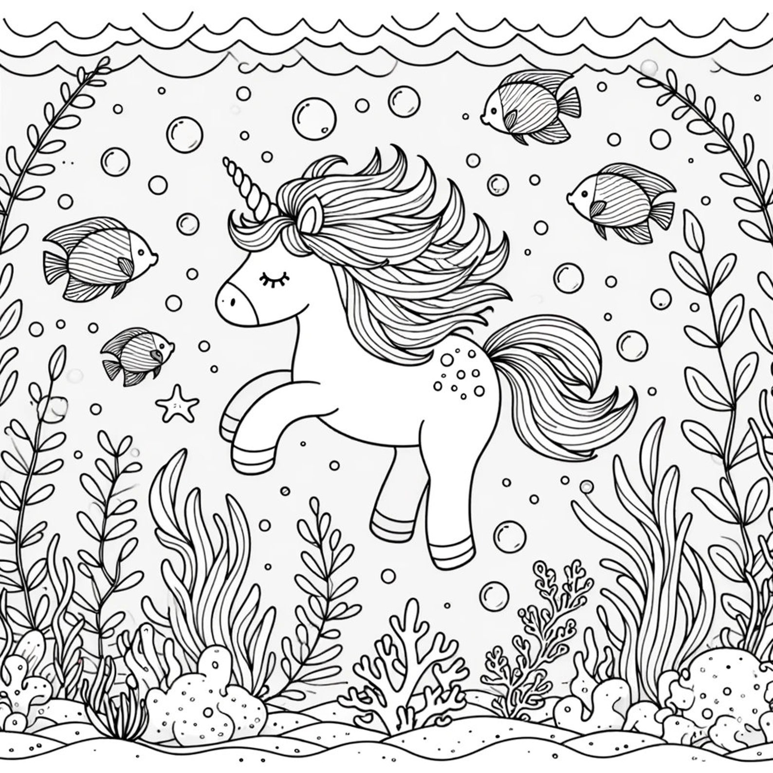 20 Cute Enchanted Unicorn Coloring Pages, Mystical Animal Coloring ...
