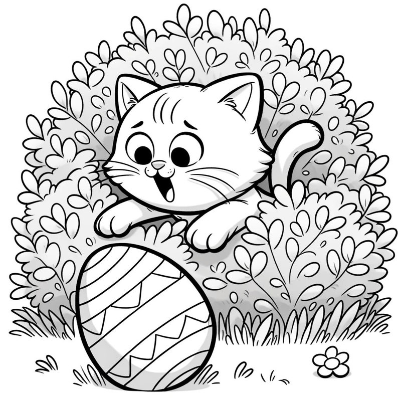 10 Easter Kitten Coloring Pages, Easter Coloring Pages, Kitten Coloring ...