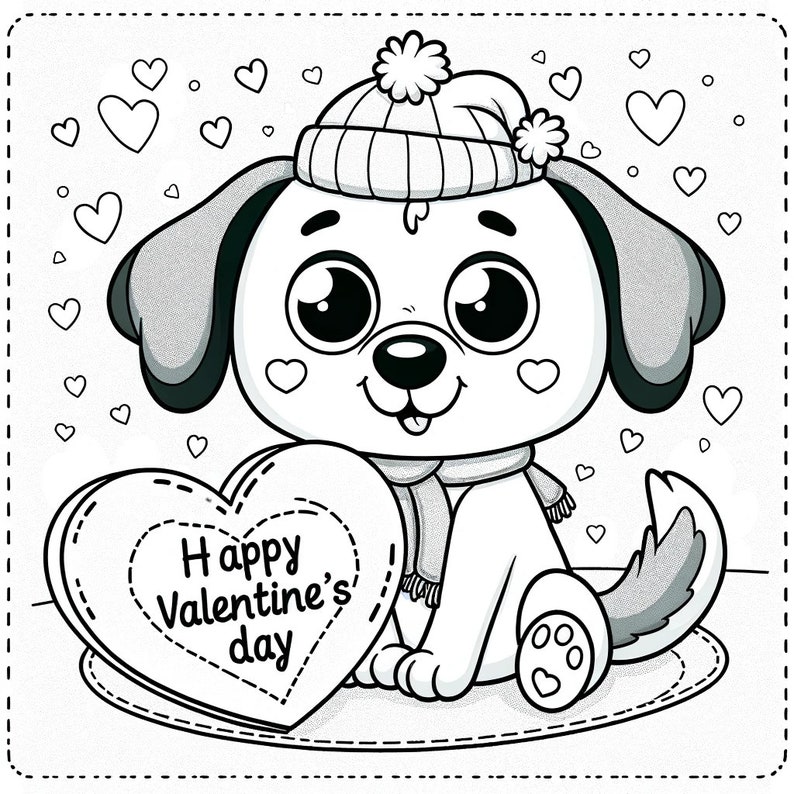 30 Valentine Dog Themed Coloring Pages, 30 Cute Love Coloring Pages ...