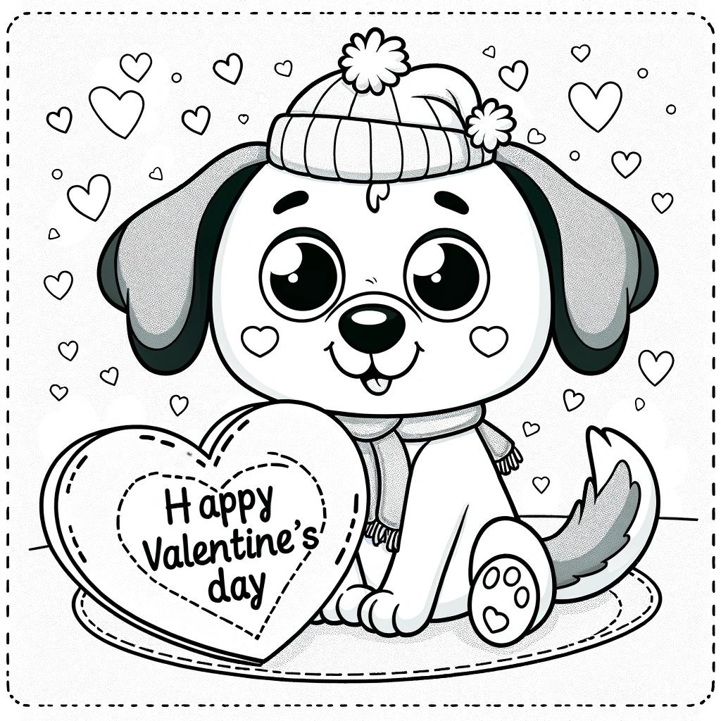 30 Valentine Dog Themed Coloring Pages, 30 Cute Love Coloring Pages ...