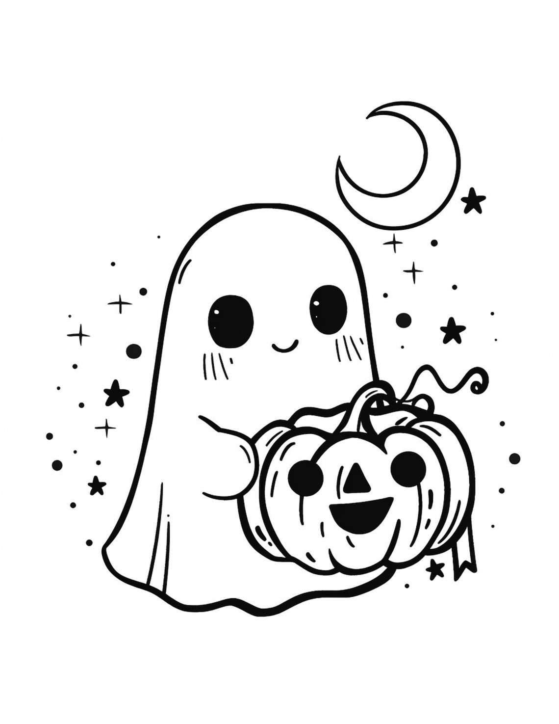 5 Cute Halloween Theme Coloring Pages, Halloween Coloring, Pumpkin ...