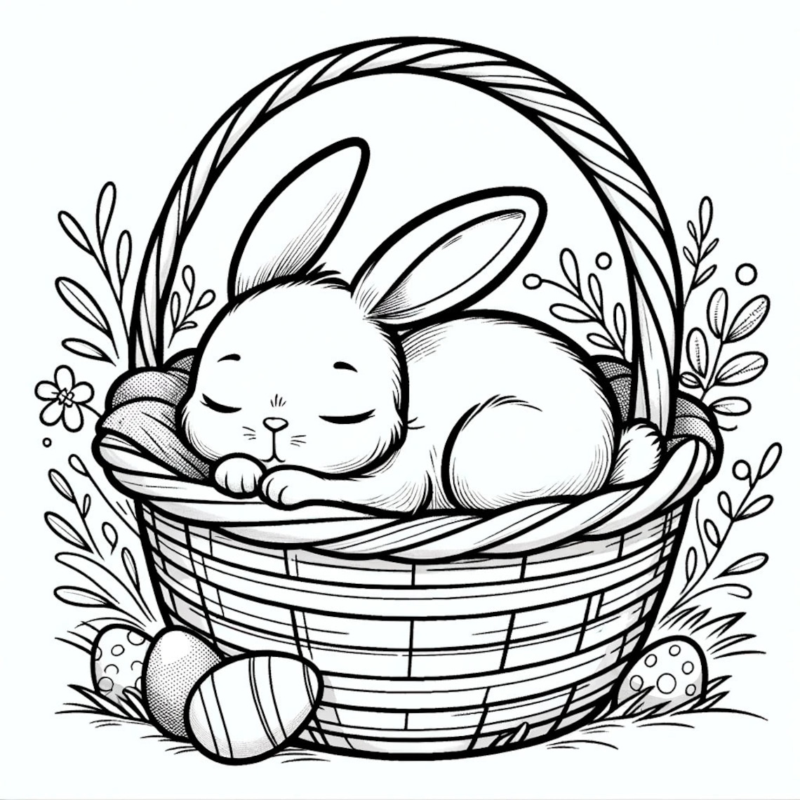 5 Easter Coloring Pages, Easter Coloring Bundle, Easter Bunny Coloring ...