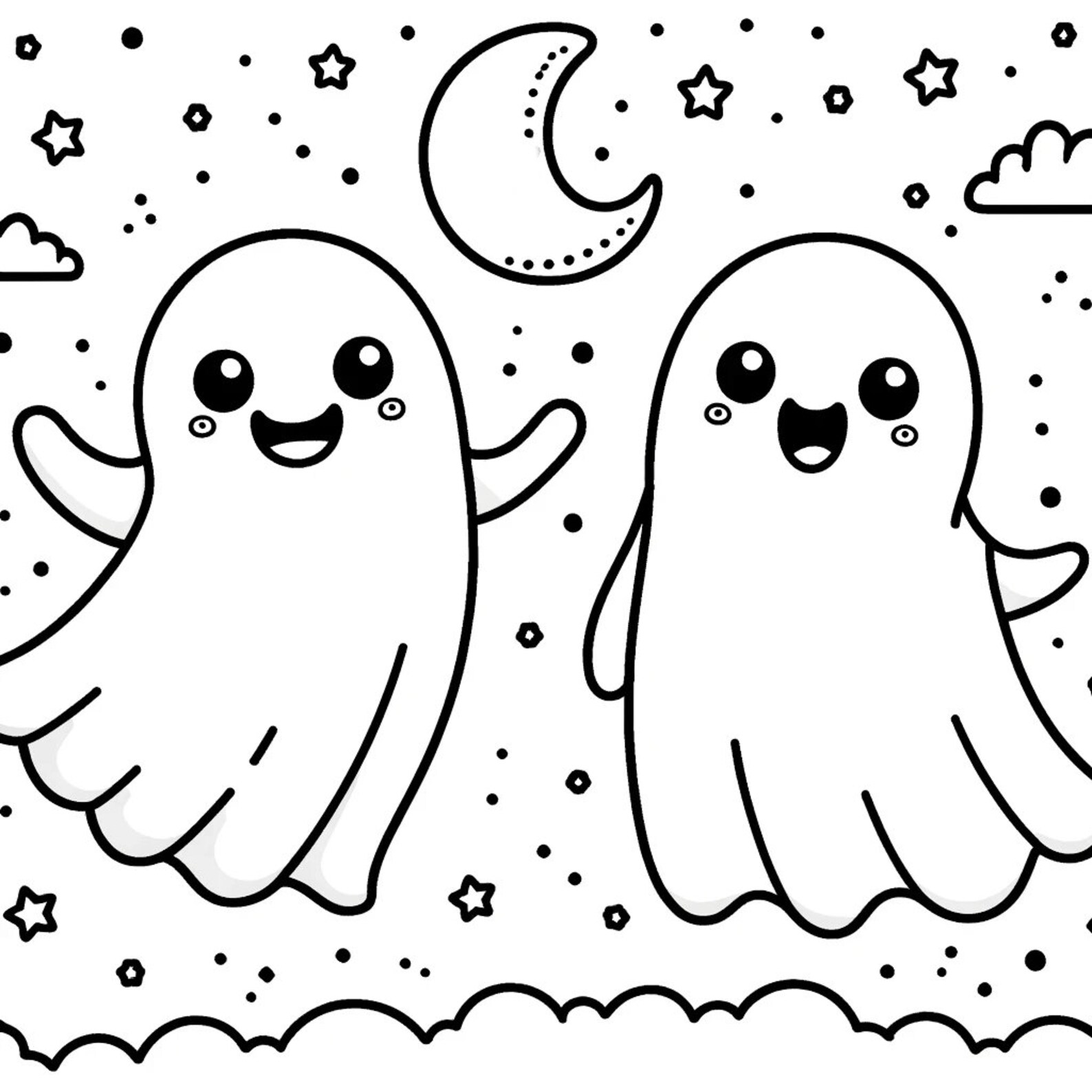 5 Cute Halloween Theme Coloring Pages, Halloween Coloring, Pumpkin ...