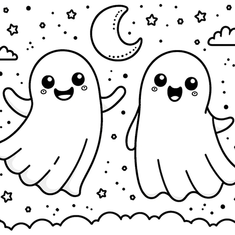 5 Cute Halloween Theme Coloring Pages, Halloween Coloring, Pumpkin ...
