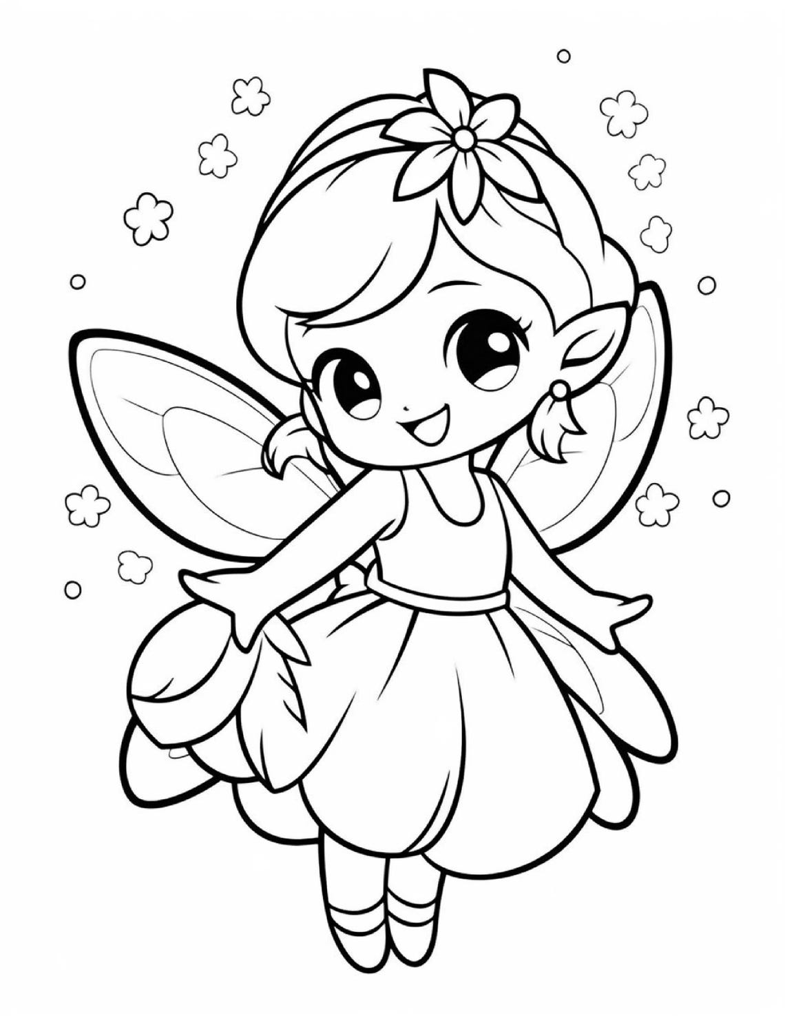 5 Fairy Coloring Pages, Enchanted Fairy Coloring Page, Fantasy Fairy ...