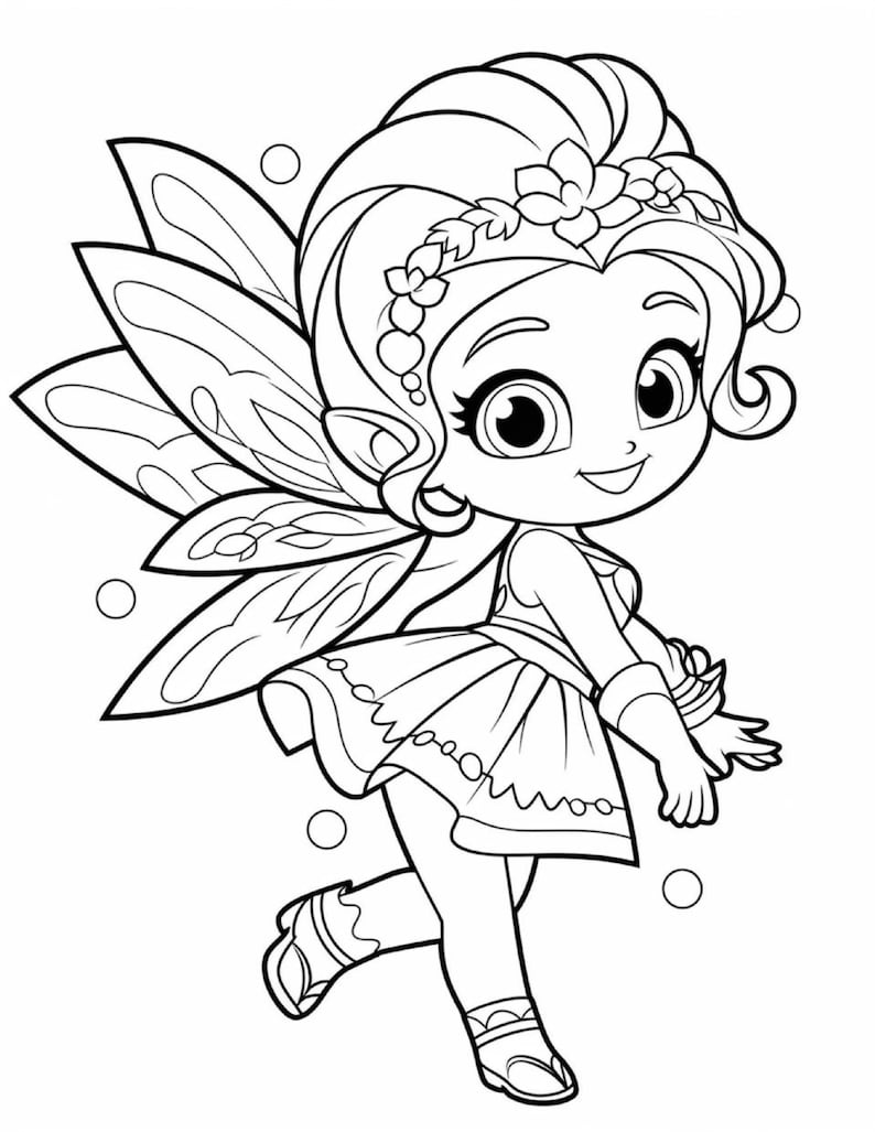 5 Fairy Coloring Pages, Enchanted Fairy Coloring Page, Fantasy Fairy ...