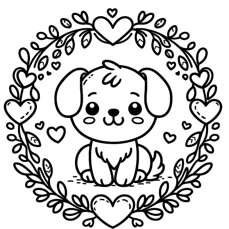 30 Valentine Dog Themed Coloring Pages, 30 Cute Love Coloring Pages ...