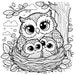 5 Owl Coloring Page, Whimsical Owl, Owl Art, Animal Coloring, Fantasy ...