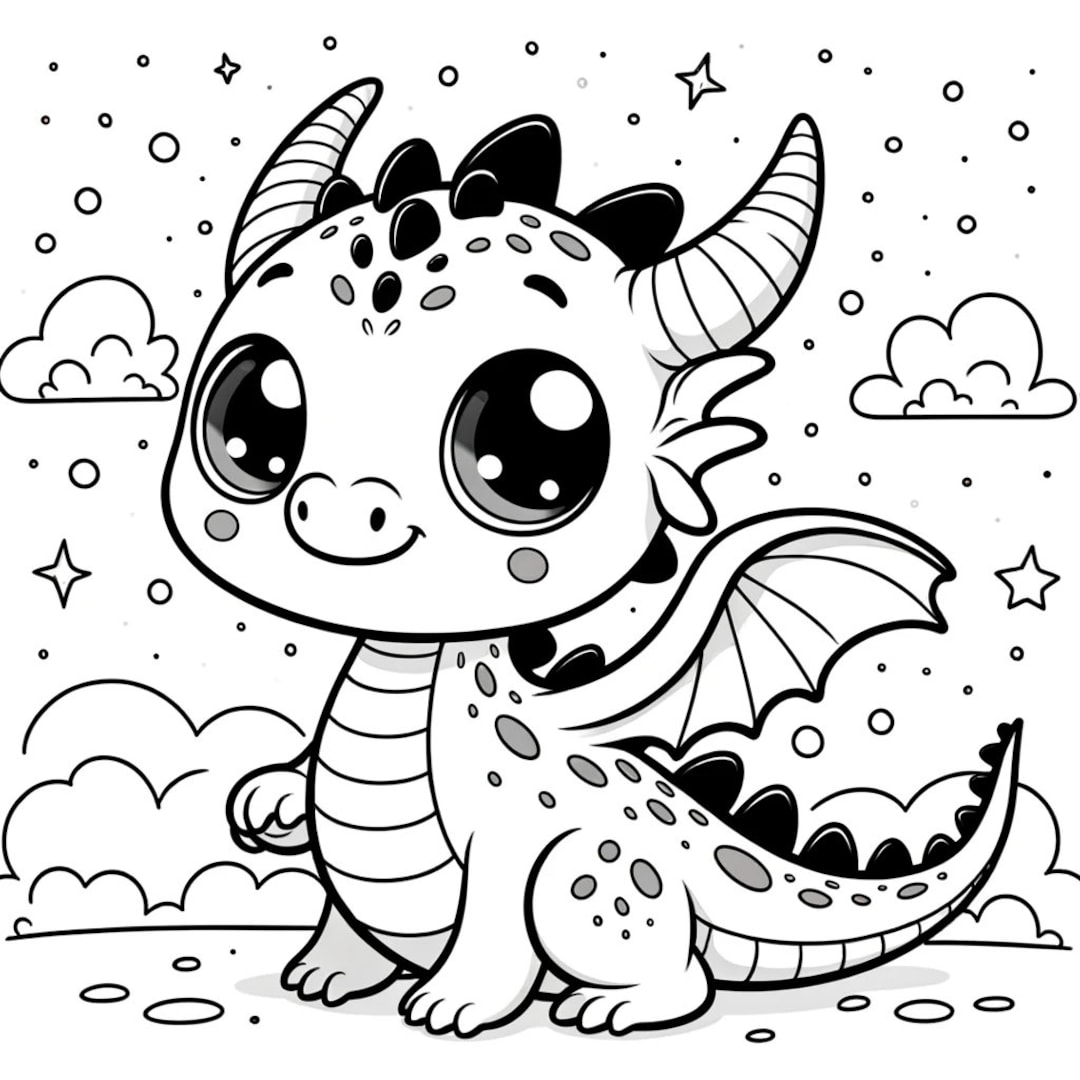 5 Baby Dragon Coloring Pages, Fantasy Coloring Pages, Cute Baby Dragon ...