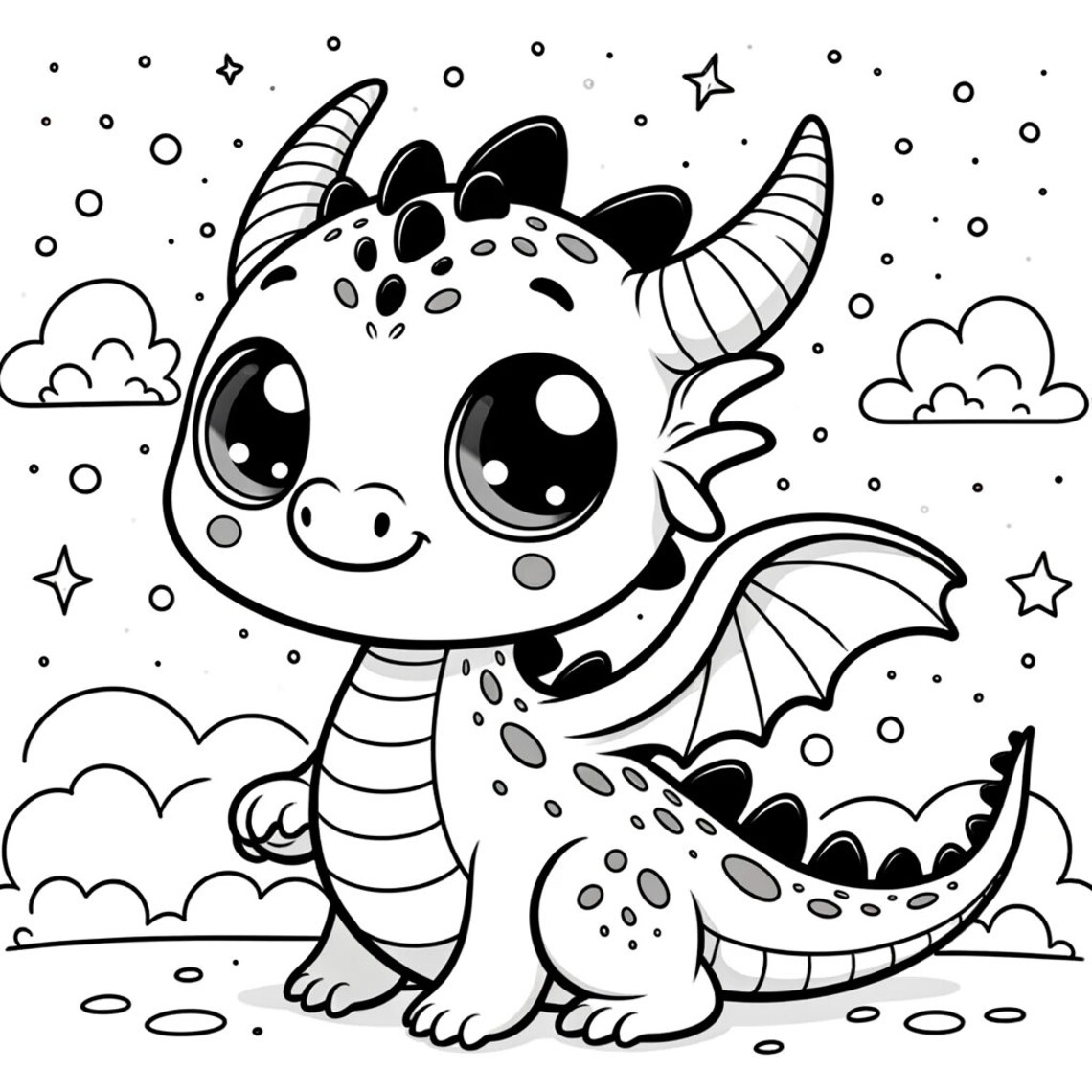 5 Baby Dragon Coloring Pages, Fantasy Coloring Pages, Cute Baby Dragon ...