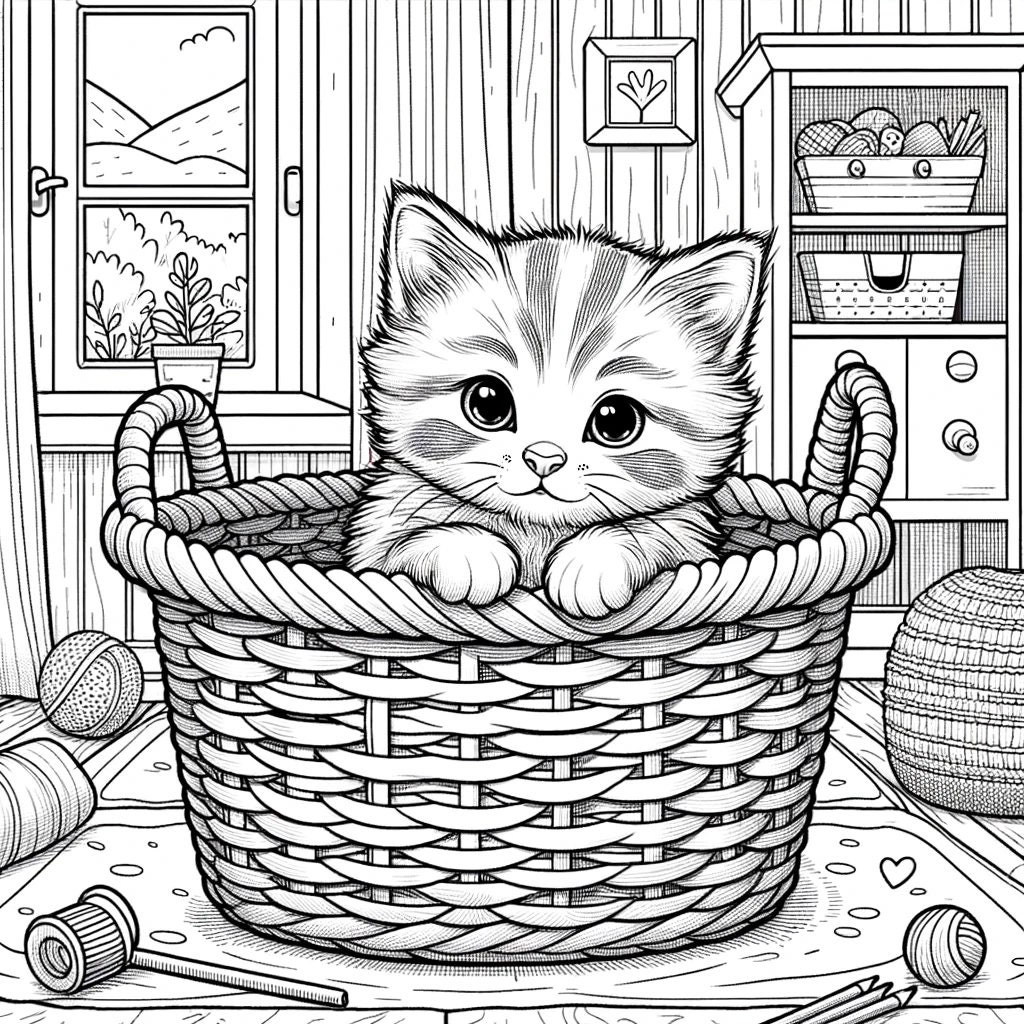 5 Cute Kitten Coloring Pages, Cute Cat Coloring Pages, Cat Coloring ...