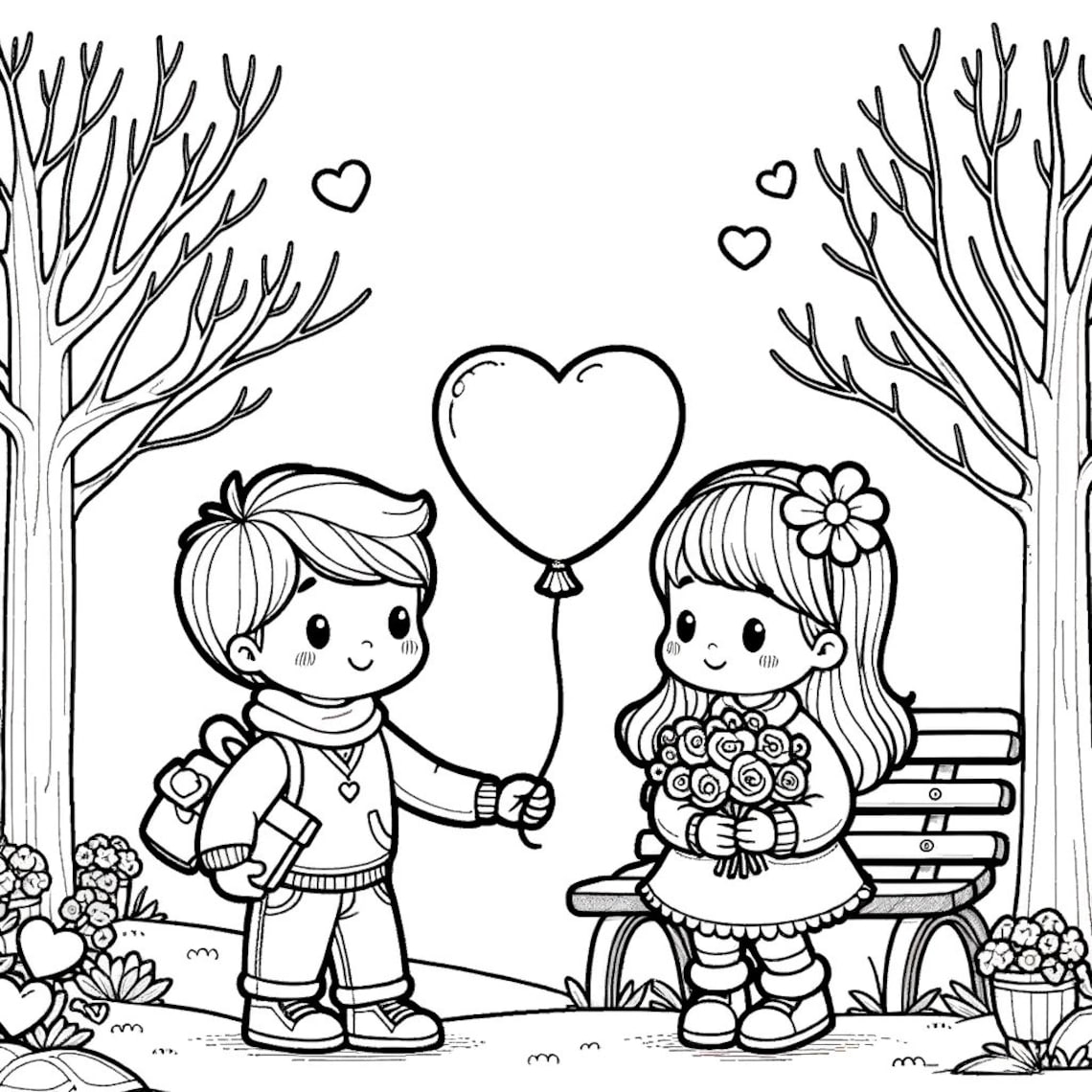 30 Valentines Day Coloring Pages, 30 Cute Love Coloring Pages, Cute ...