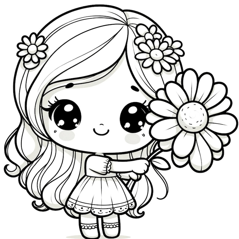 Buy 20 Cute Girl Coloring Pages, Cute Lady, Kids Coloring, Female ...