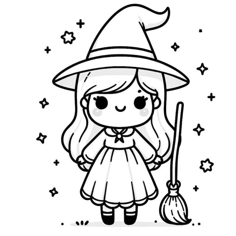 10 Witch Coloring Pages, Cute Witch Coloring Pages, Pretty Witch ...
