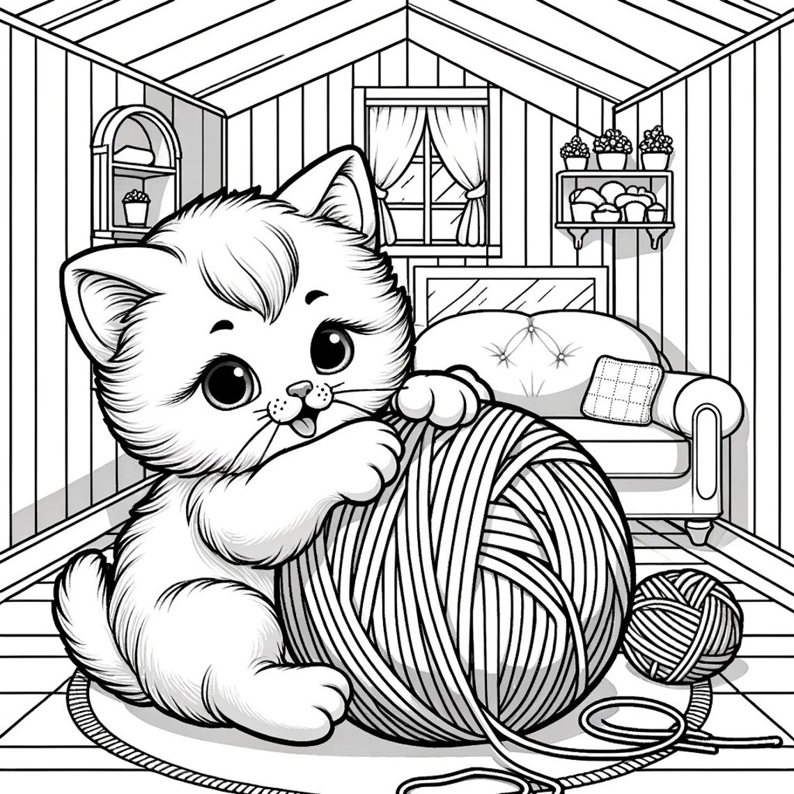 5 Cute Kitten Coloring Pages, Cute Cat Coloring Pages, Cat Coloring ...