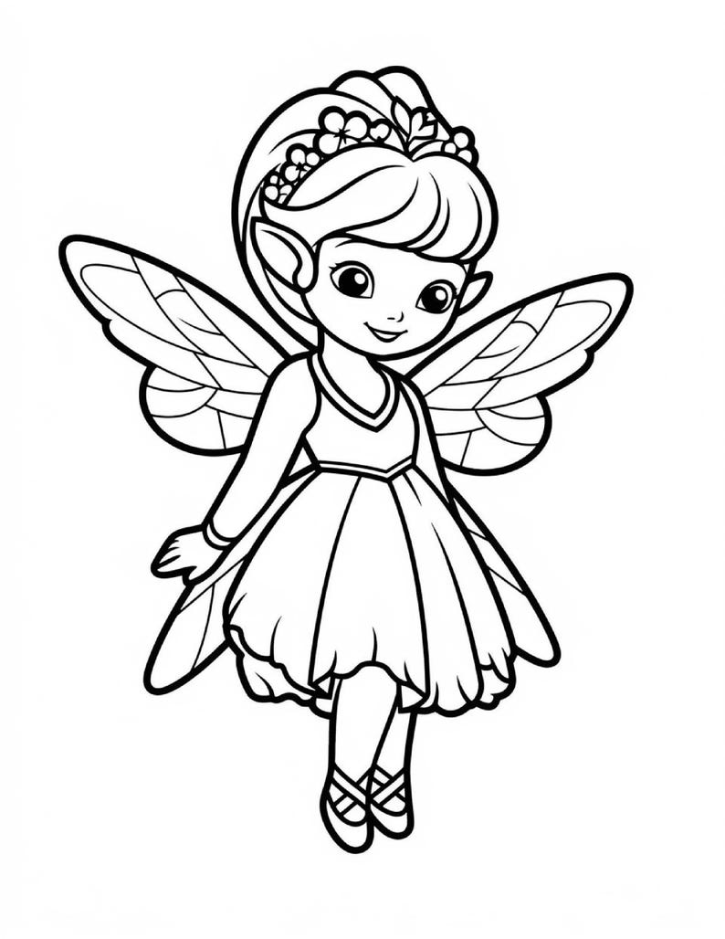 5 Fairy Coloring Pages, Enchanted Fairy Coloring Page, Fantasy Fairy ...