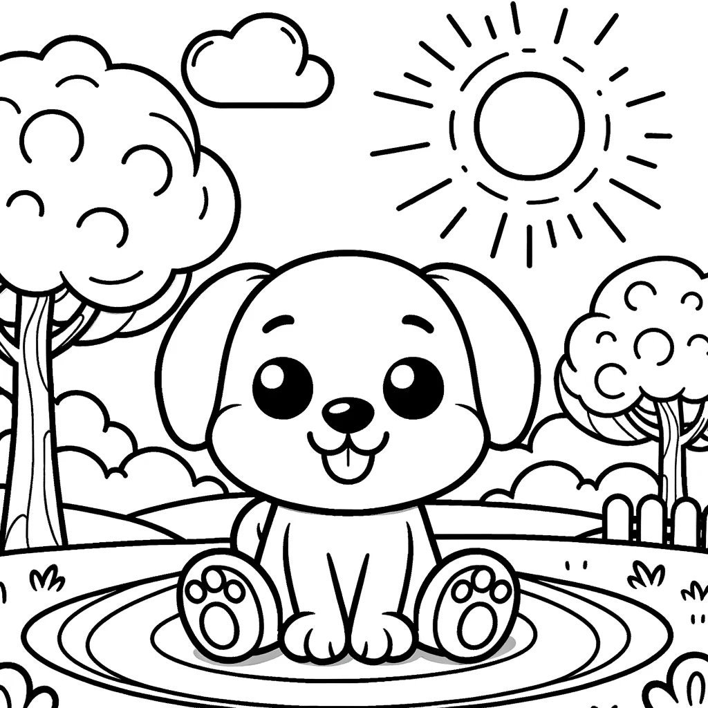 20 Cute Dog Coloring Pages, Dog Coloring, Cute Kids Dog Coloring, Puppy ...