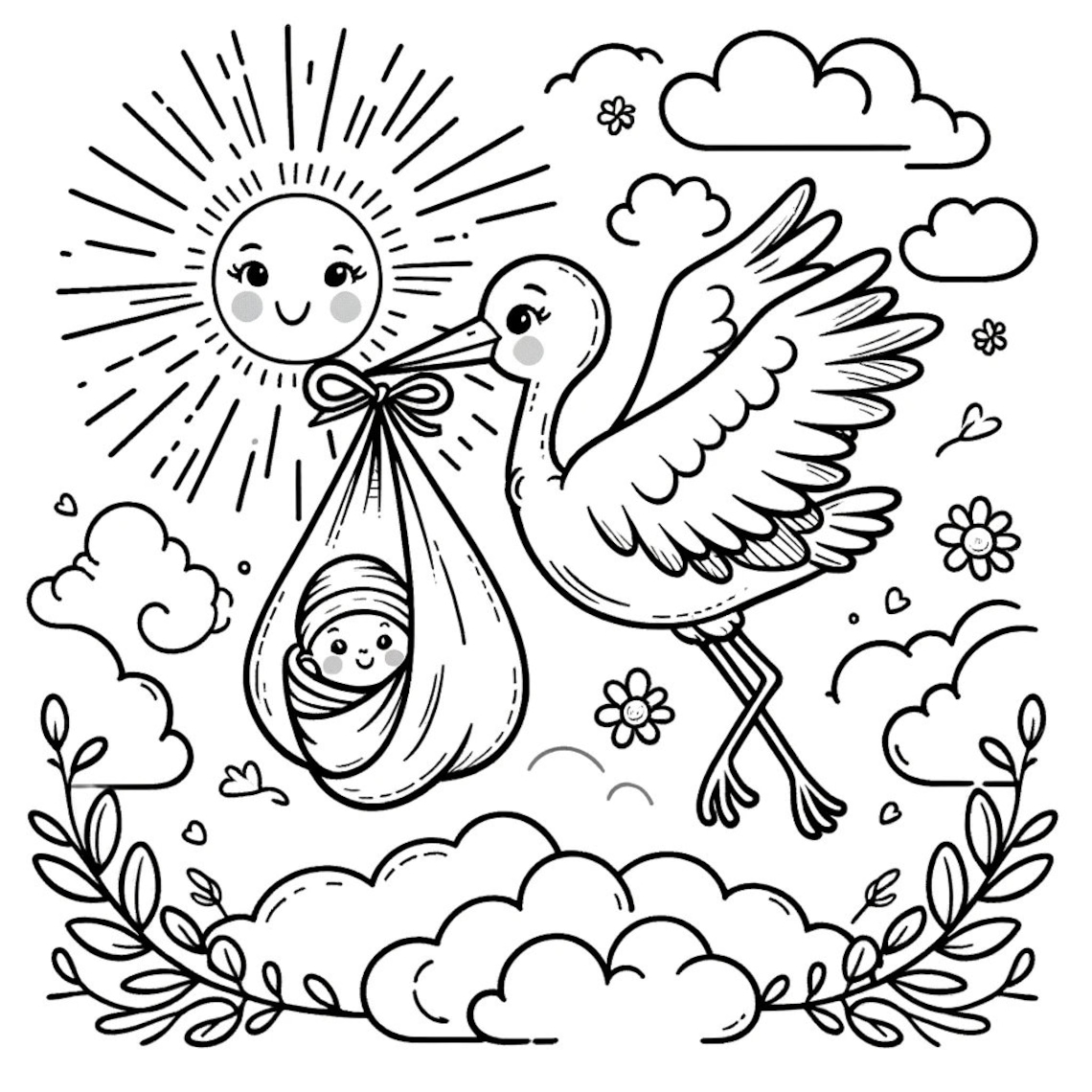 30 Baby Shower Coloring Pages, 30 Baby Coloring Pages, Baby Coloring ...